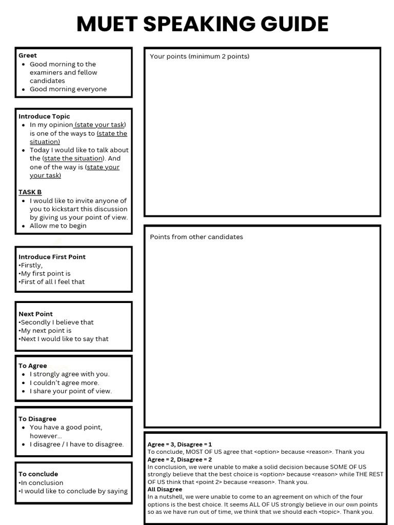 Muet Speaking Guide | PDF
