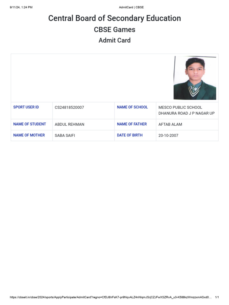 Central Board of Secondary Education: CBSE Games | PDF