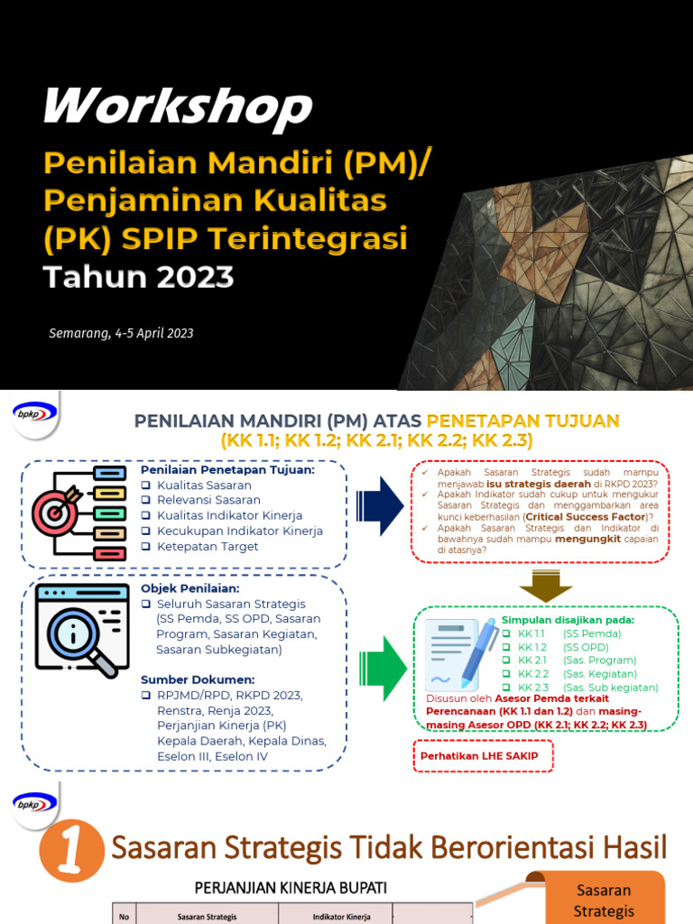Paparan Workshop PM PK SPIP 2023 Jateng | PDF
