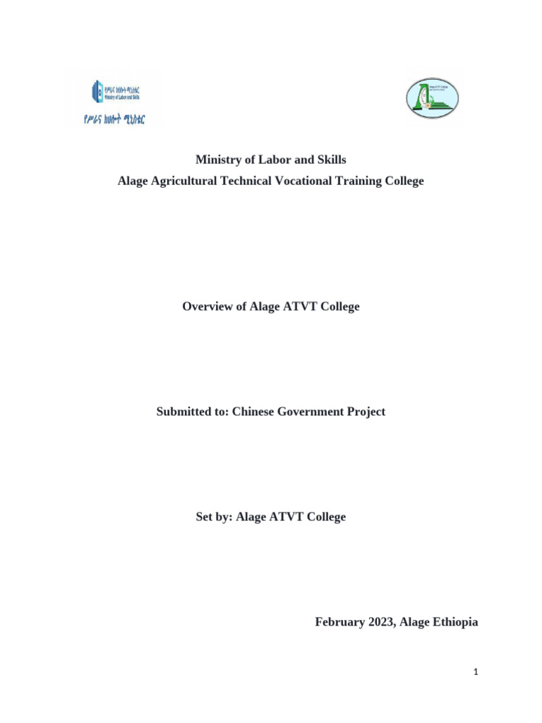 Overview of Alage ATVET College | PDF | Agriculture | Farms