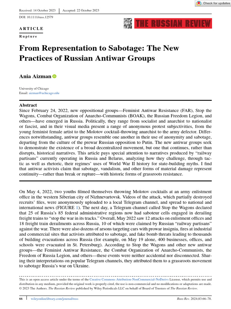 Text Aizman | PDF | Sabotage | Anti War Movement