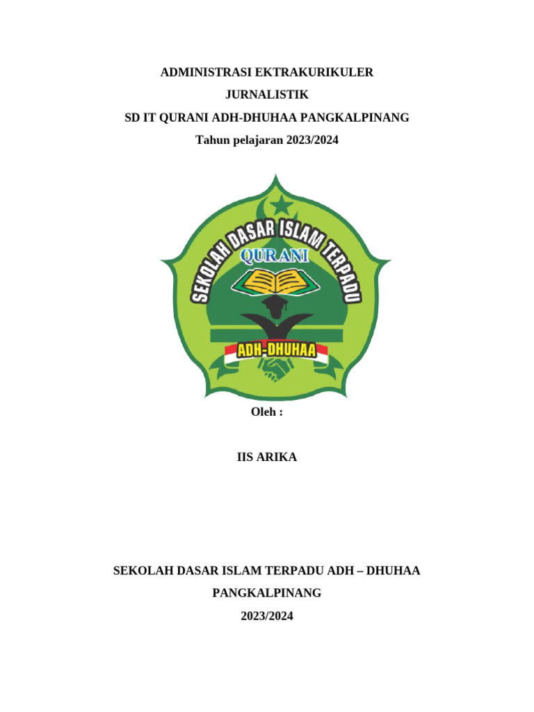Cover Administrasi Proses Pembelajaran | PDF