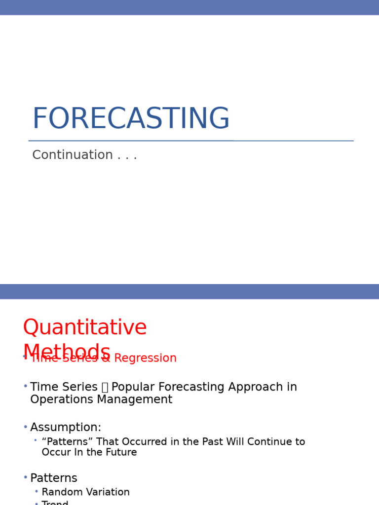Quantitative Forecasting and Summary | PDF | Forecasting | Moving Average