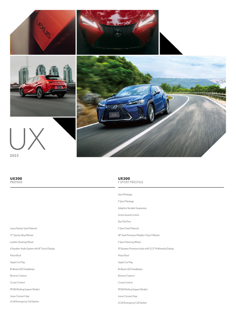 Lexus 2023 E-Brochure UX E | PDF | Sports Cars | Automotive Technologies