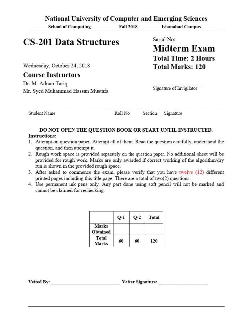 CS 18F DS Mid1+Solution | PDF | Queue (Abstract Data Type) | Computer Programming