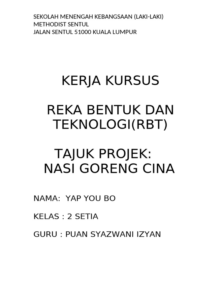 RBT Folio Tingkatan 2 | PDF