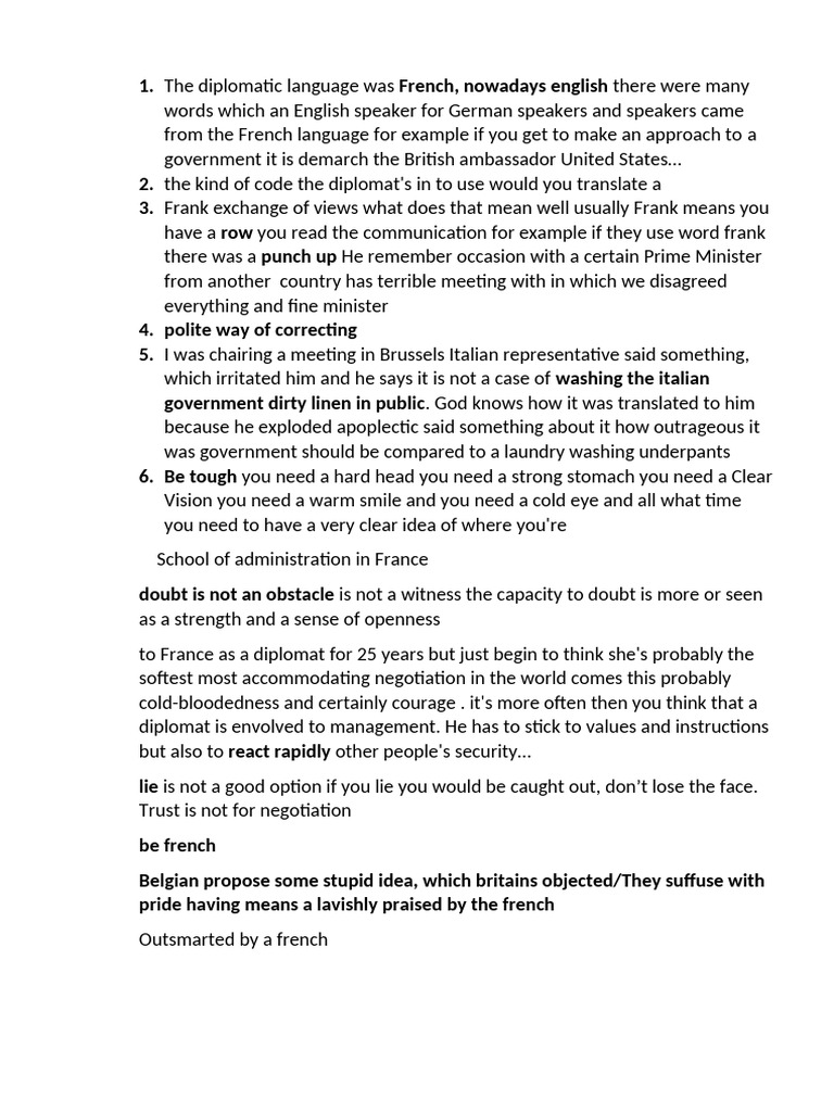 The Diplomatic Language Was French | PDF