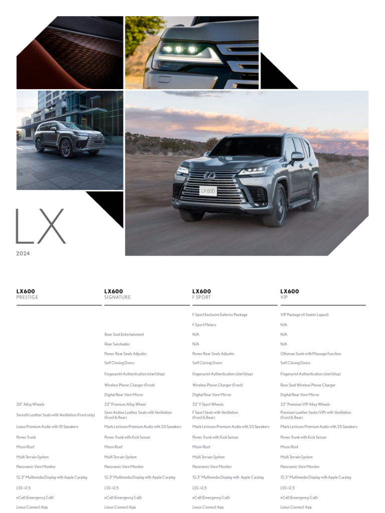 Lexus 2024 E-Brochure LX E | PDF | Vehicle Technology | Automotive ...