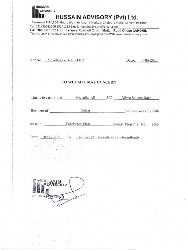 Descon Certificate 2 | PDF