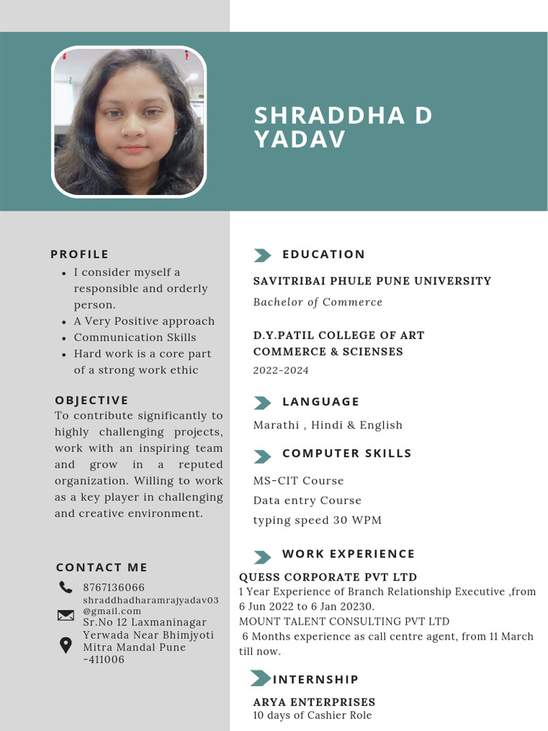 Shraddha Yadav CV | PDF