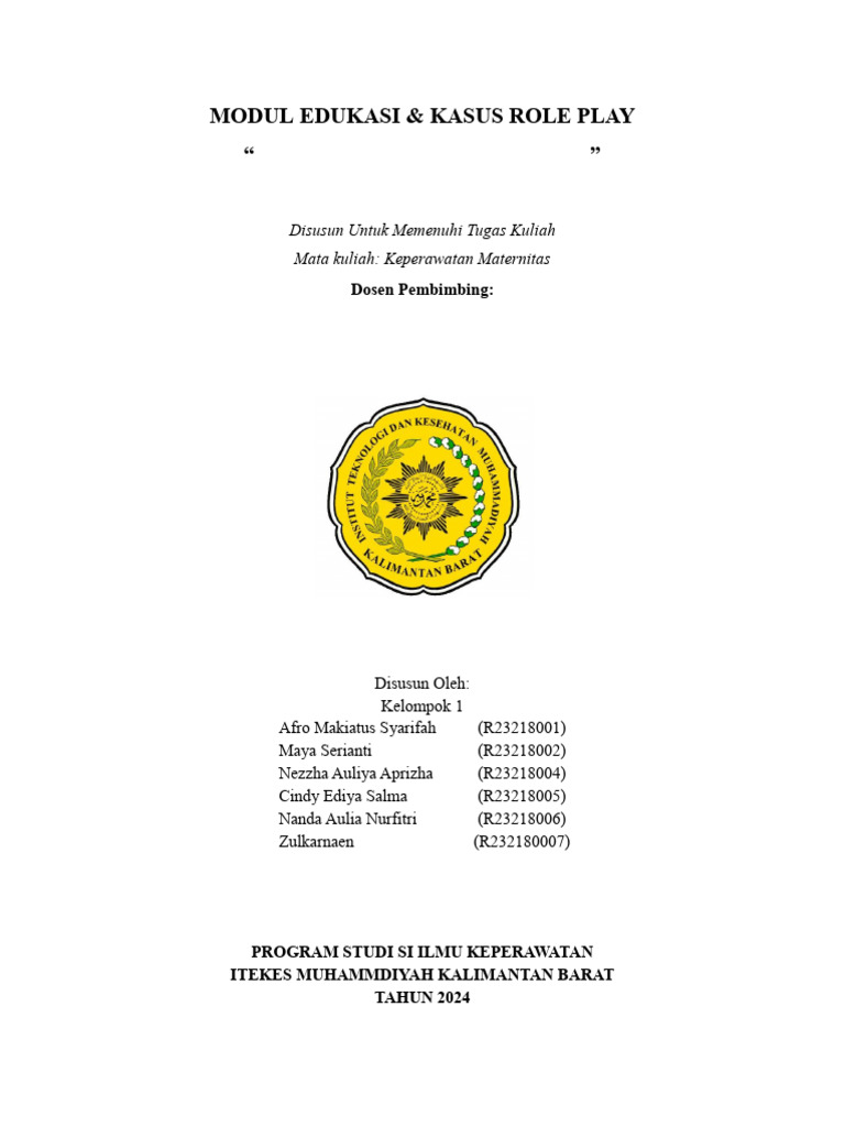 Modul Edukasi & Kasus Role Play "Home Visit Untuk Breast Care" | PDF