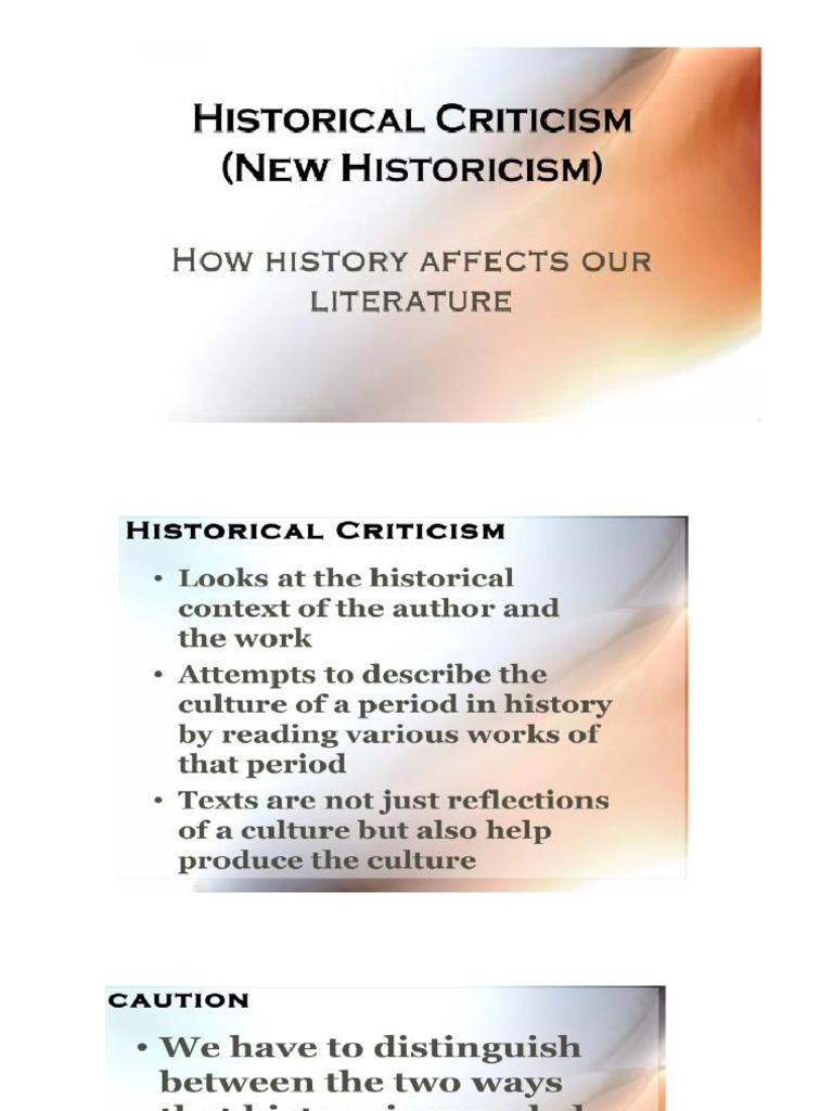 Historical Criticism PDF | PDF