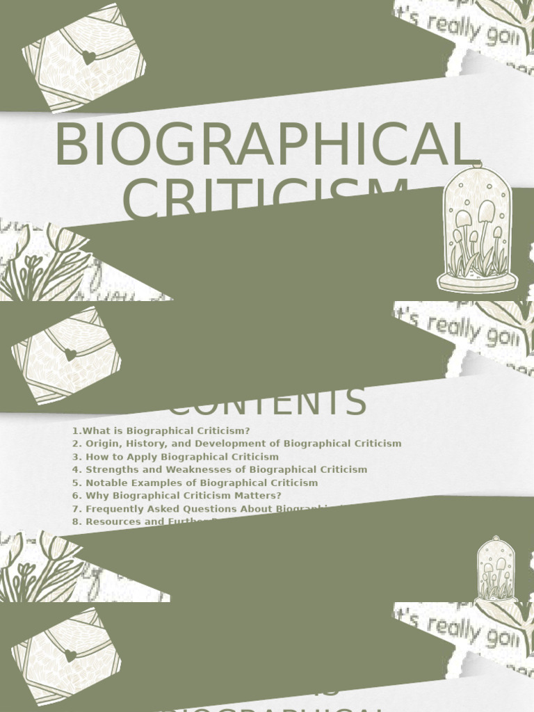 Biographical Criticism 1 | PDF