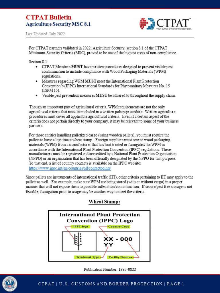 Agricultural Security Bulletin MSC 8.1 - 1 | PDF | Pallet Agricultural Security Bulletin MSC 8.1 - 1 | PDF | Pallet