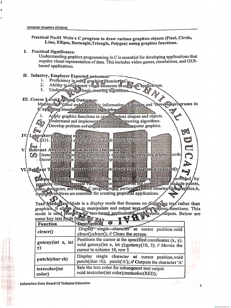 CGR Practical (1-5) | PDF
