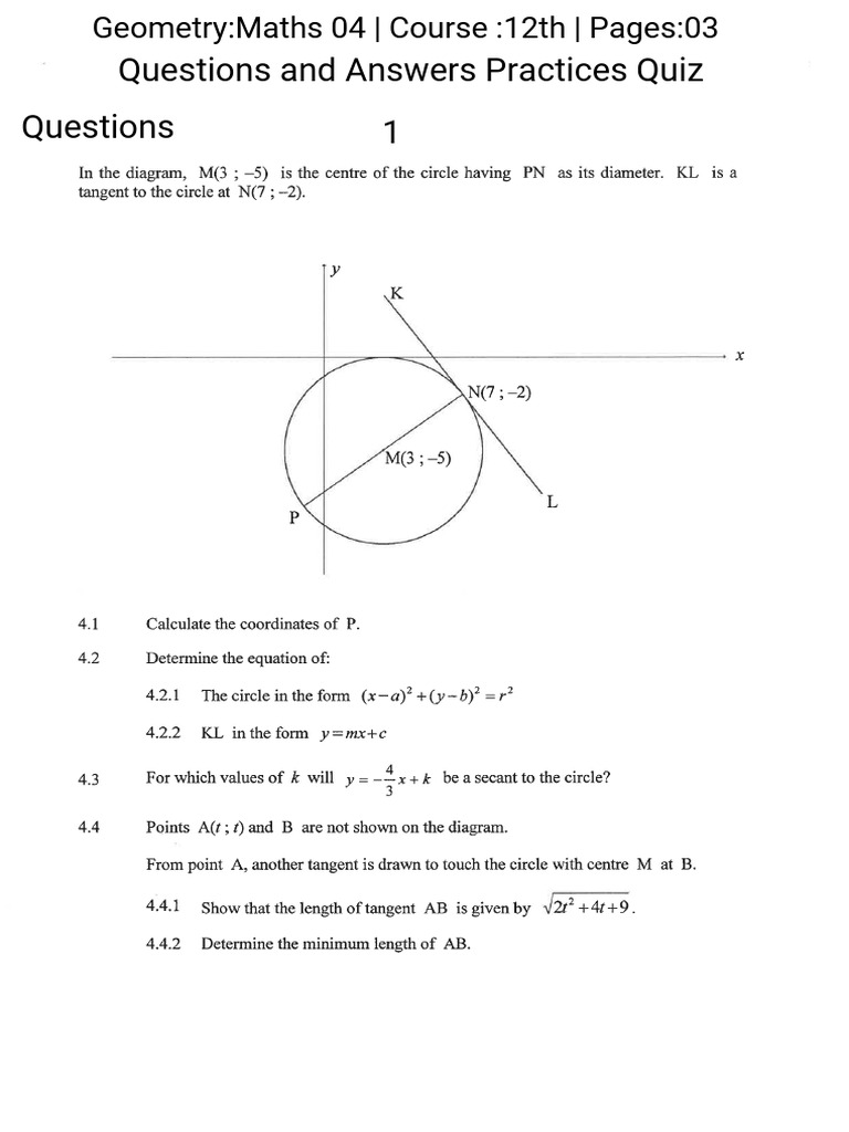 Geometry Maths | PDF | Tangent | Classical Geometry