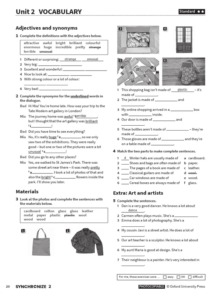 Vocabulary Unit 2 | PDF
