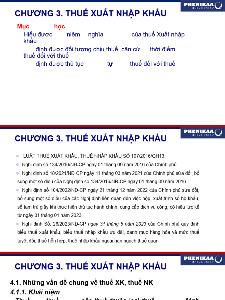 02 Chuong 3. Thue Xuat Nhap Khau 2024 | PDF