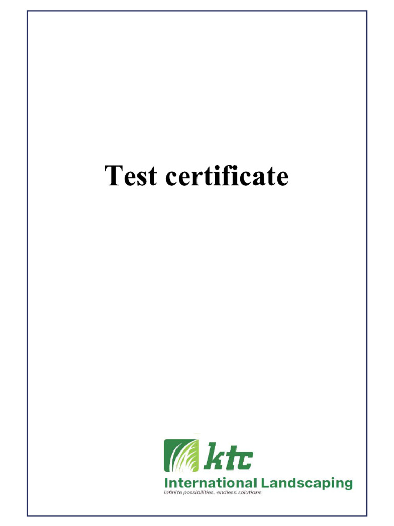 Test Certificate Draft | PDF
