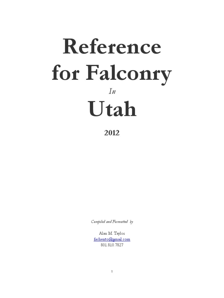 Reference For Falconry in Utah | PDF | Falconry | Bald Eagle
