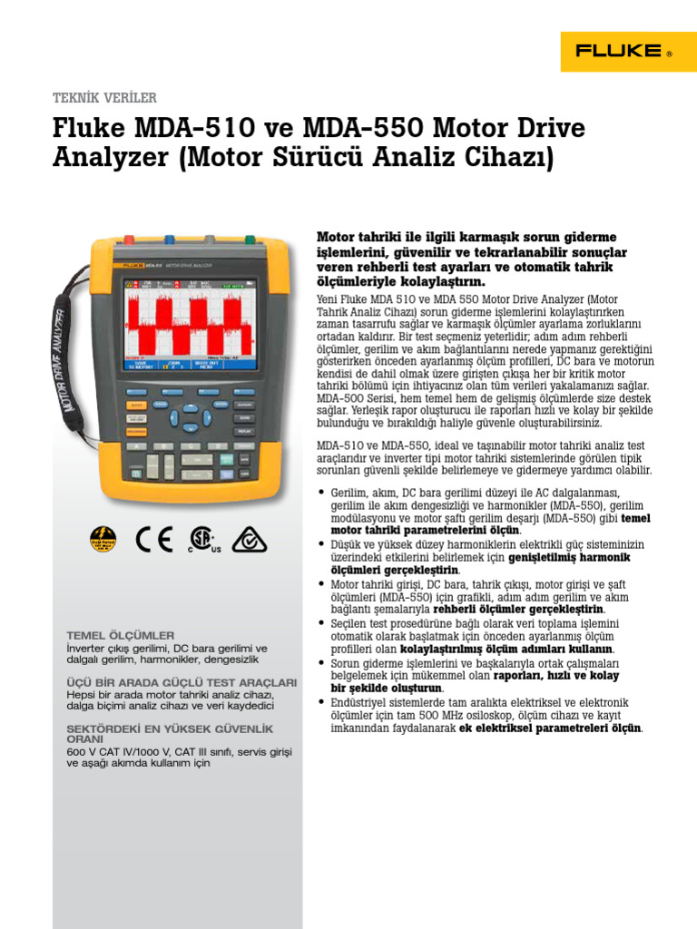 MDA 510 and MDA 550 Moto-Drive-Analyzer | PDF