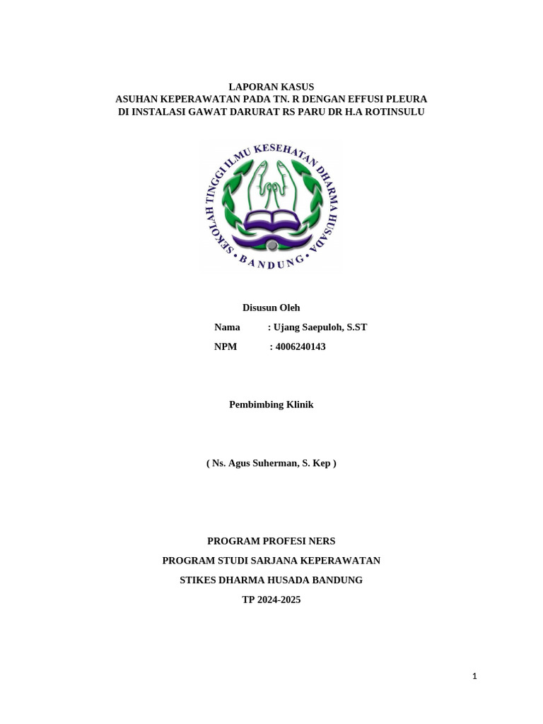 LK Effusi Pleura Ujang Saepuloh | PDF