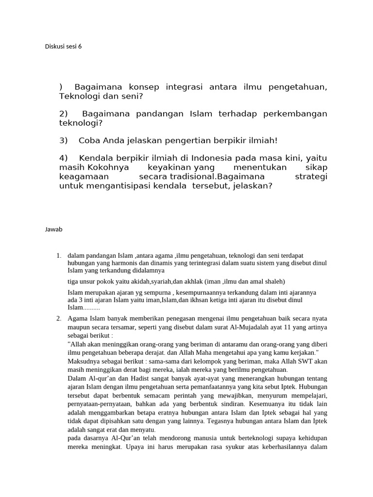 Diskusi 6 AGAMA ISLAM | PDF