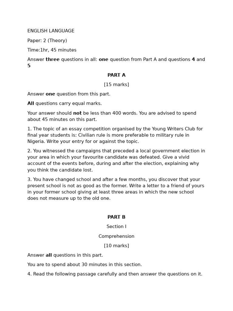 1st Term SS2 Exam English | PDF | Soil | Forests
