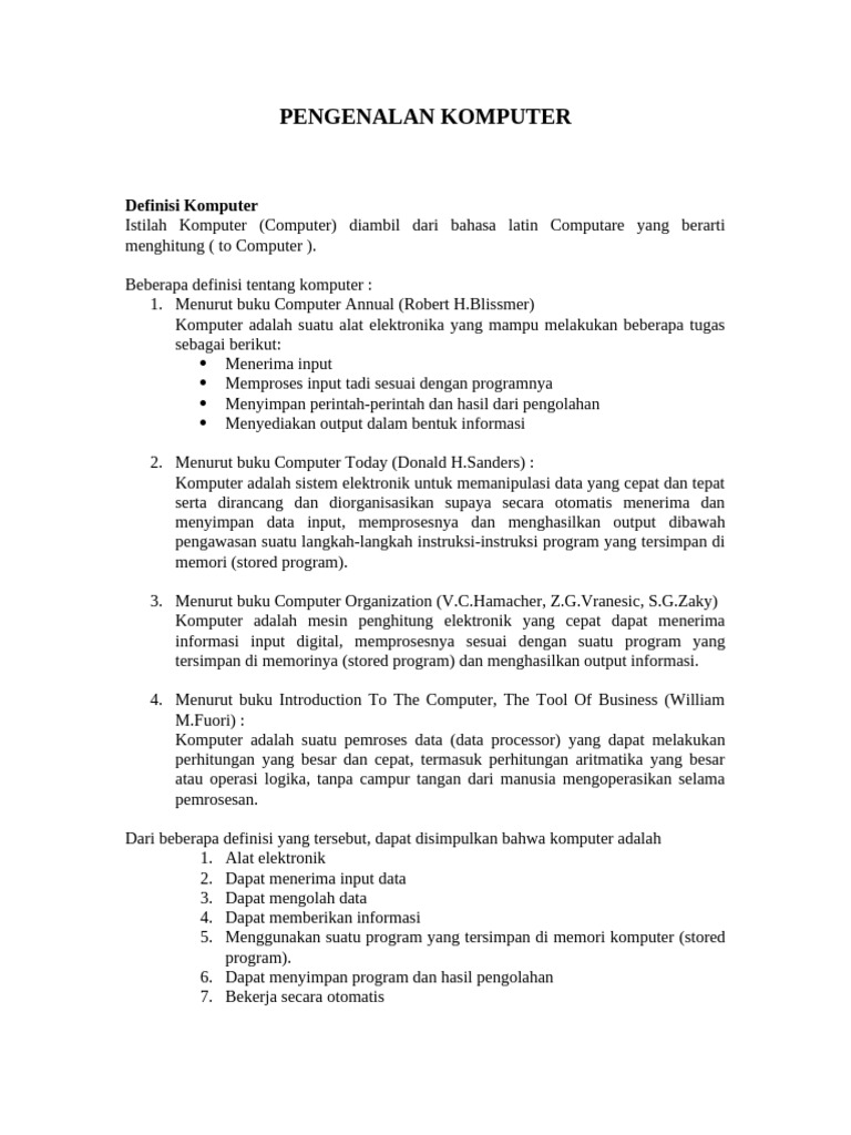 Pengenalan Komputer | PDF