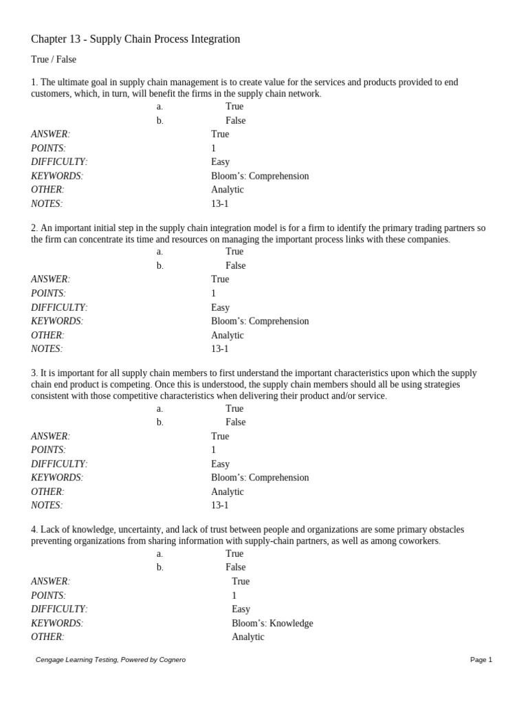 Chapter 13 Supply Chain Process Integration | PDF | Supply Chain | Business