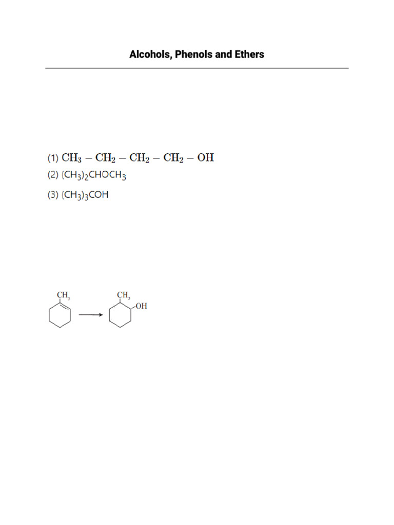 Alcohol Phenol Ethers | PDF | Organic Compounds | Organic Chemistry