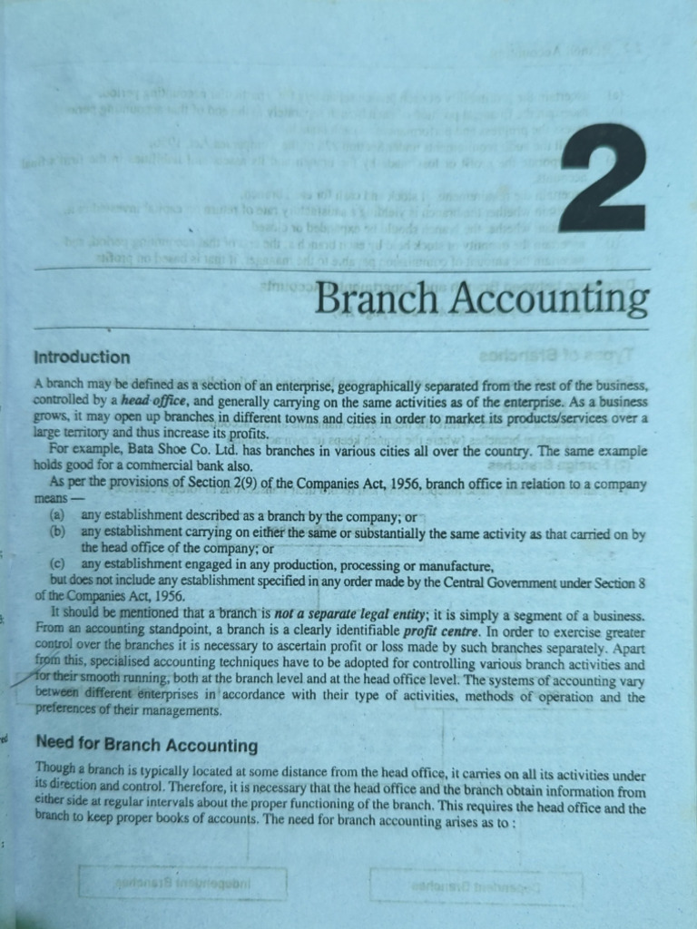 Branch Accounting | PDF