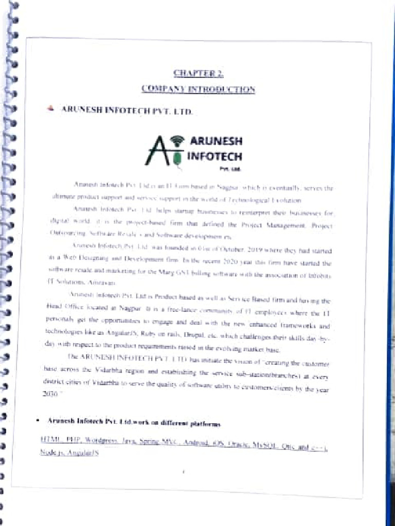 Infotech: Arunesh Infotech Pvl. LTD | PDF