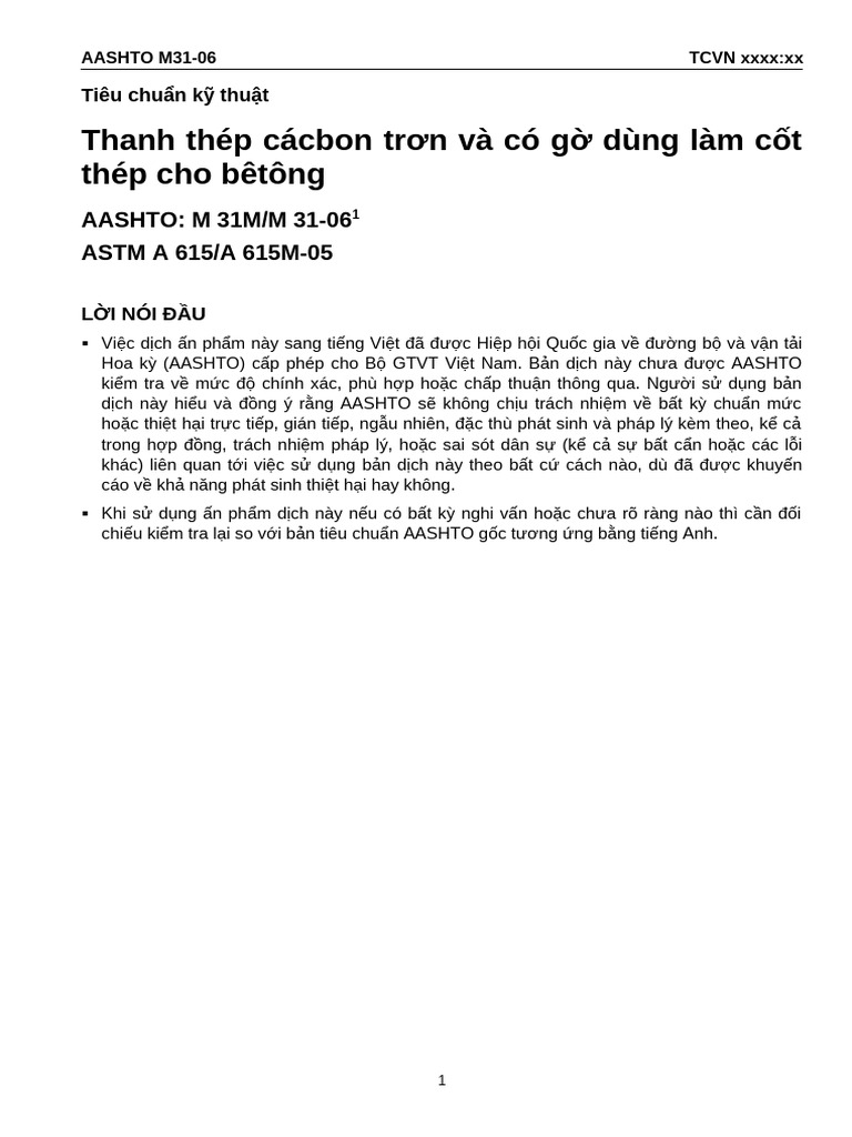 AASHTO M 31-06-Hanh-Good-Fomat | PDF