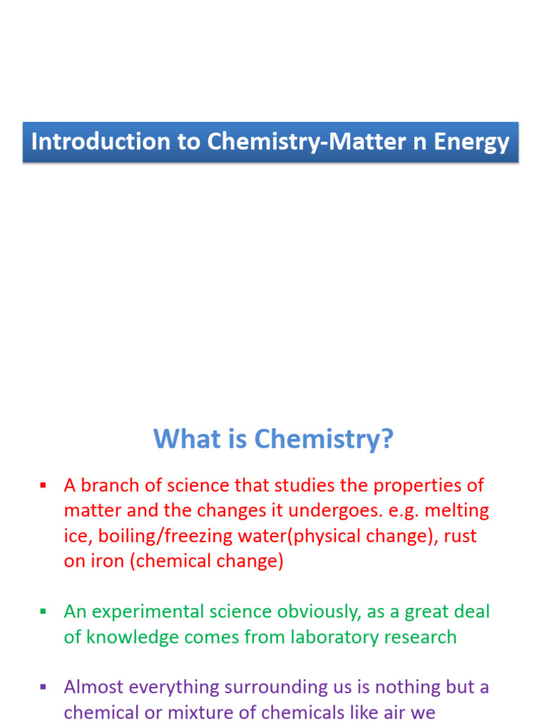 Introduction To Chemistry - Matter and Energy | PDF | Electromagnetic ...