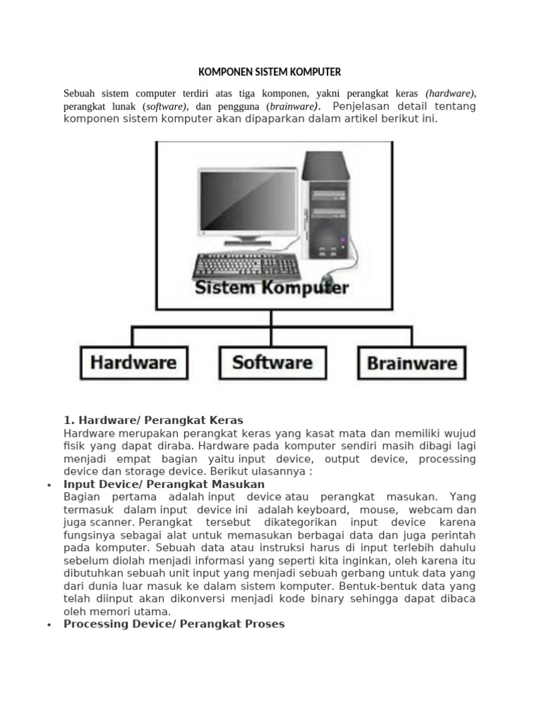 Komponen Sistem Komputer | PDF