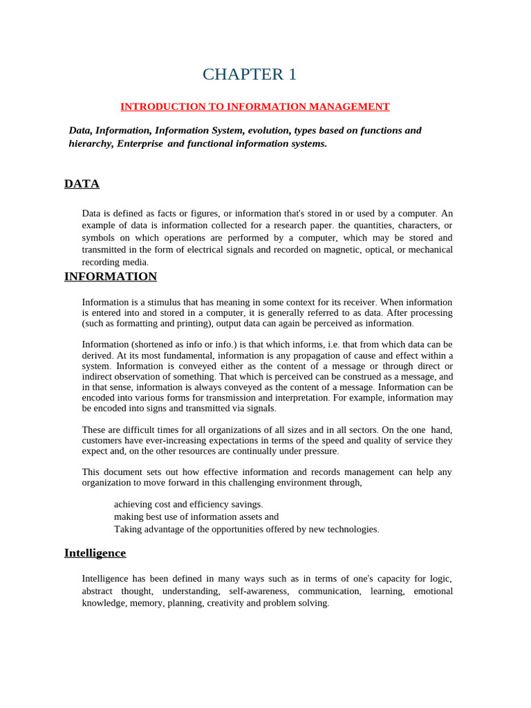 Information Management | PDF | Information | System