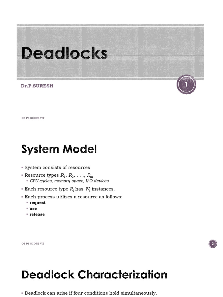 Dr.P.Suresh: Os Ps Scope Vit | PDF | Theoretical Computer Science | Concurrency (Computer Science)