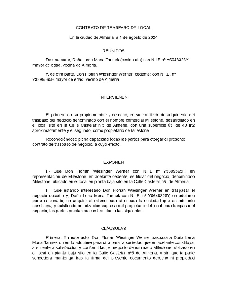 Contrato Traspaso-2 | PDF | Impuestos