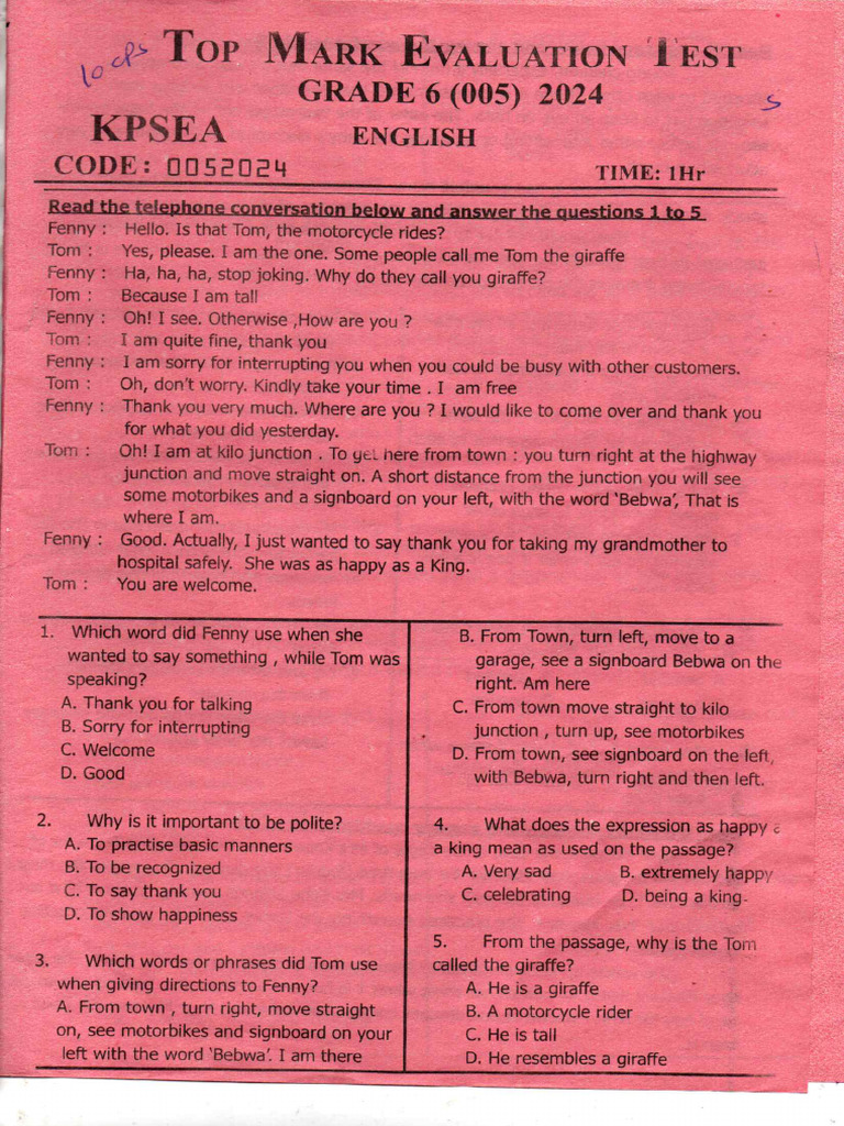Grade 6 English | PDF