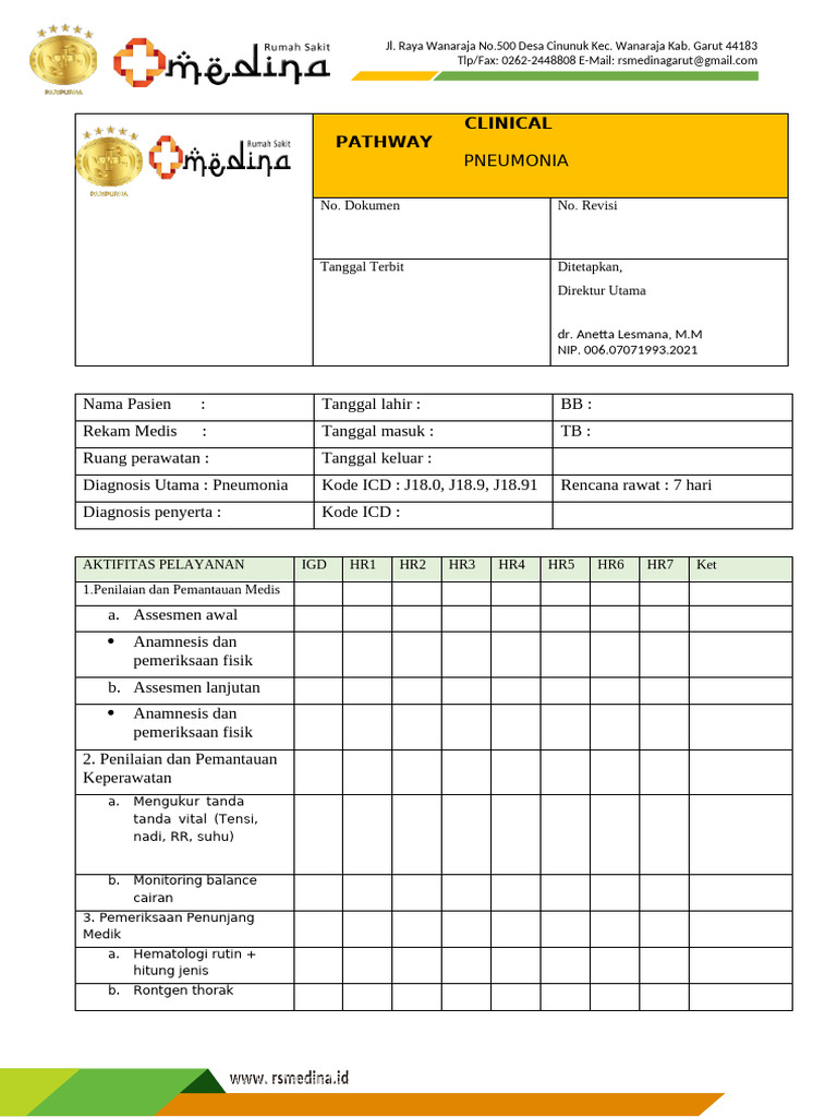 Clinical Pathway Pneumonia | PDF