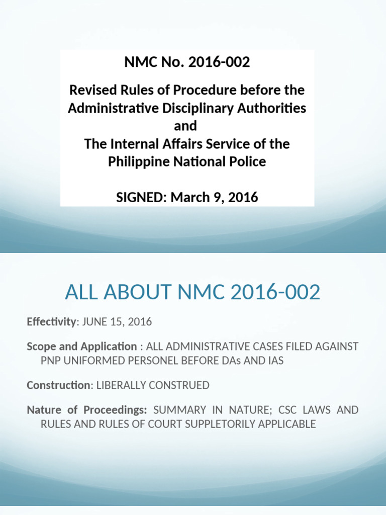 Latest Lecture NMC 2016-002 (Administrative Disciplinary Machinery ...