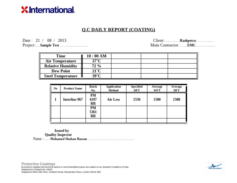 QC Daily Report 4 | PDF