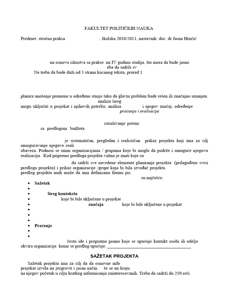 Predlog-Projekta-Praksa-I Realanost | PDF