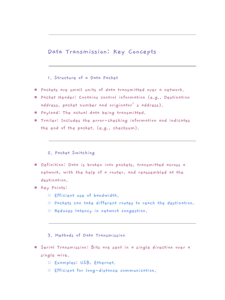 Data Transmission and Database Basics | PDF | Computer Network | Duplex (Telecommunications)