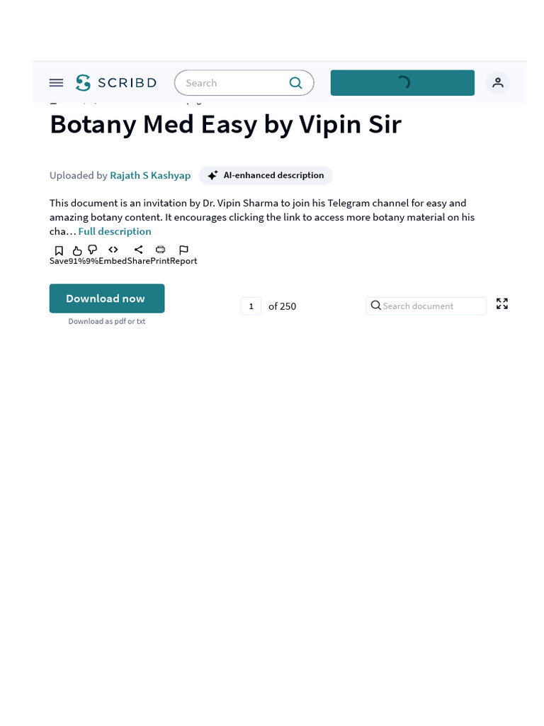 Document715542767botany Med Easy by Vipin Sir | PDF