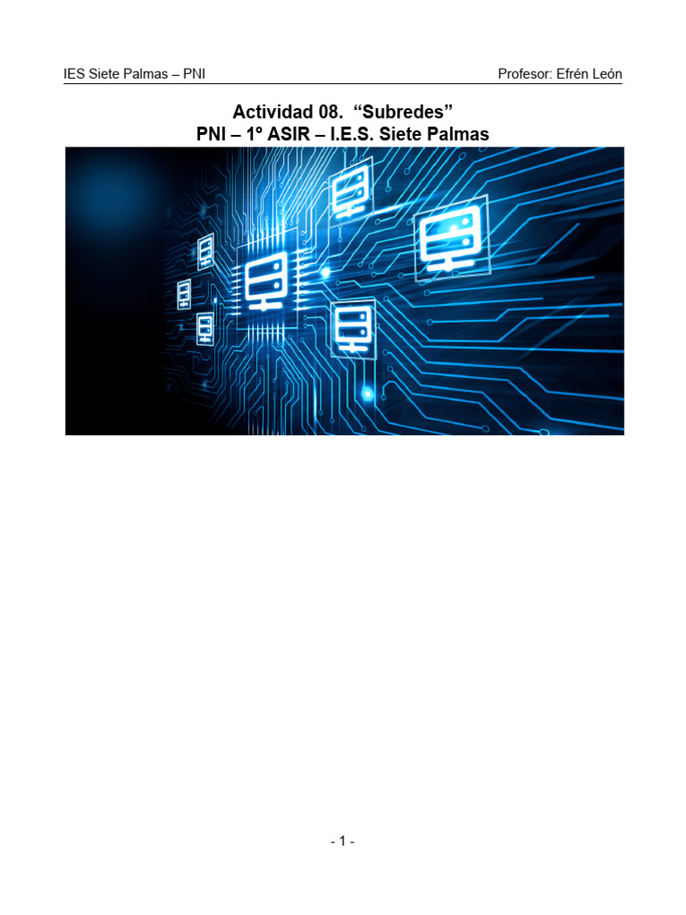 Actividad 08 Subredes | PDF | Dirección IP | Protocolos de internet
