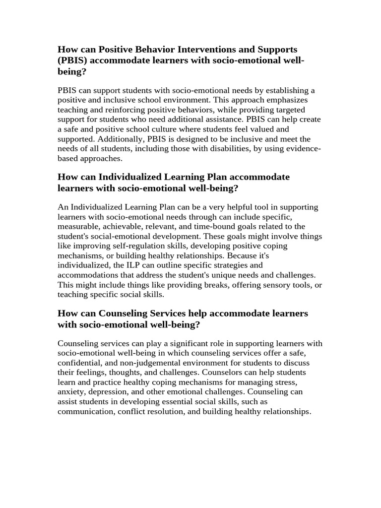 How Can Positive Behavior Interventions and Suppor | PDF | Learning | Psychotherapy