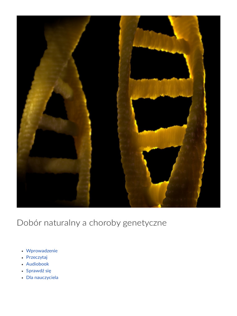 Dobor Naturalny A Choroby Genetyczne 2 | PDF
