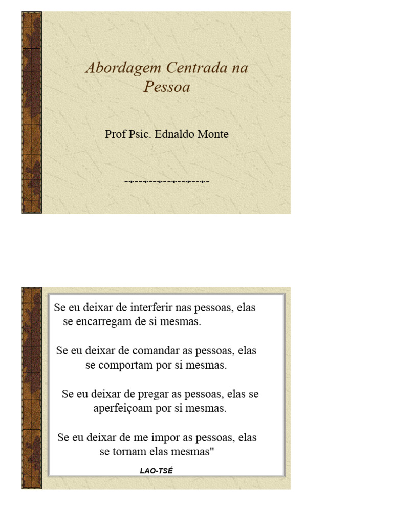 Abordagem Centrada na Pessoa: Carl Rogers | PDF | Psicologia | Experiência